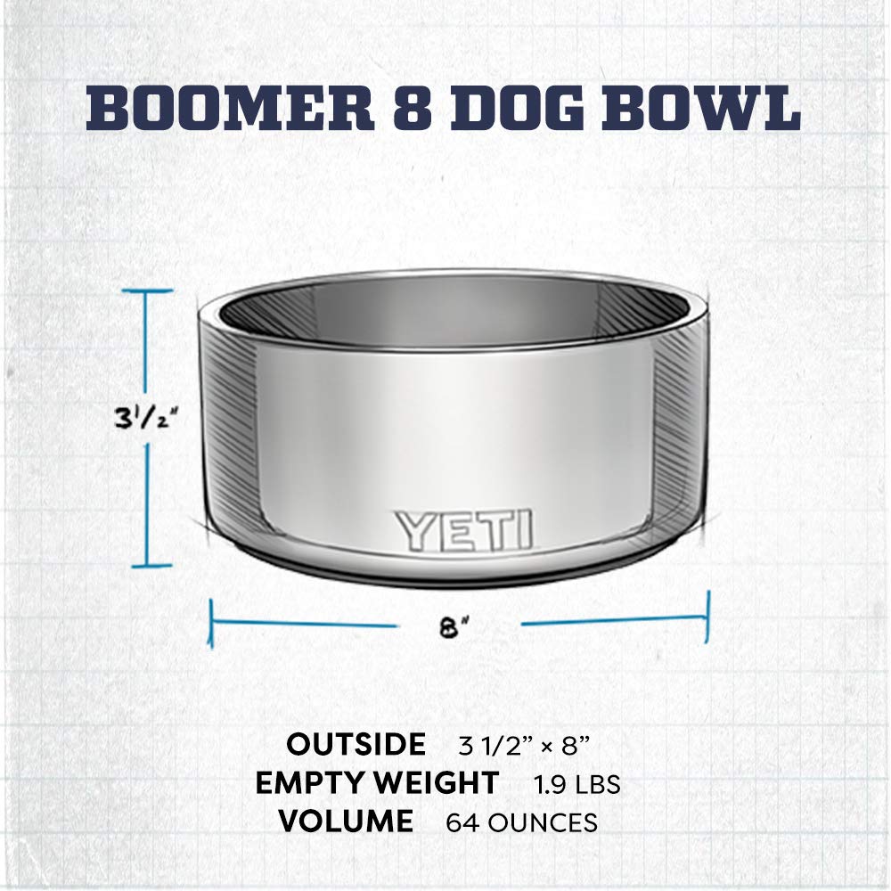 YETI Boomer 8, Stainless Steel, Non-Slip Dog Bowl, Holds 64 Ounces, Seafoam