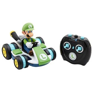 super mario 08988-ply nintendo mario kart 8 luigi mini anti-gravity rc racer 2.4ghz, with full function steering create 360 spins, whiles & drift up to 100" range - for kids ages 4 plus