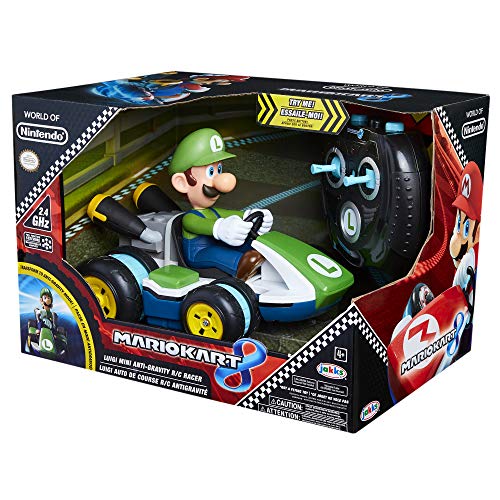 Super Mario 08988-PLY Nintendo Mario Kart 8 Luigi Mini Anti-Gravity Rc Racer 2.4Ghz, with Full Function Steering Create 360 Spins, Whiles & Drift Up To 100" Range - For Kids Ages 4 Plus