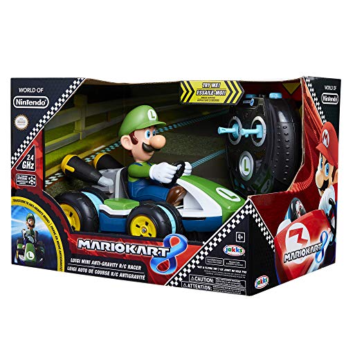 Super Mario 08988-PLY Nintendo Mario Kart 8 Luigi Mini Anti-Gravity Rc Racer 2.4Ghz, with Full Function Steering Create 360 Spins, Whiles & Drift Up To 100" Range - For Kids Ages 4 Plus