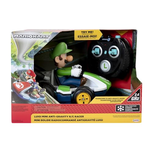 Super Mario 08988-PLY Nintendo Mario Kart 8 Luigi Mini Anti-Gravity Rc Racer 2.4Ghz, with Full Function Steering Create 360 Spins, Whiles & Drift Up To 100" Range - For Kids Ages 4 Plus