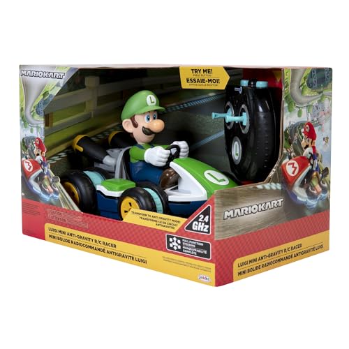 Super Mario 08988-PLY Nintendo Mario Kart 8 Luigi Mini Anti-Gravity Rc Racer 2.4Ghz, with Full Function Steering Create 360 Spins, Whiles & Drift Up To 100" Range - For Kids Ages 4 Plus