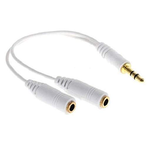 3.5mm Headset Splitter Earphone Speaker Audio Y Adapter 2-Port White for Sprint Motorola Moto E4 Plus - Sprint Motorola Moto E5 Play - Sprint Motorola Moto X - Sprint Nokia Lumia 635