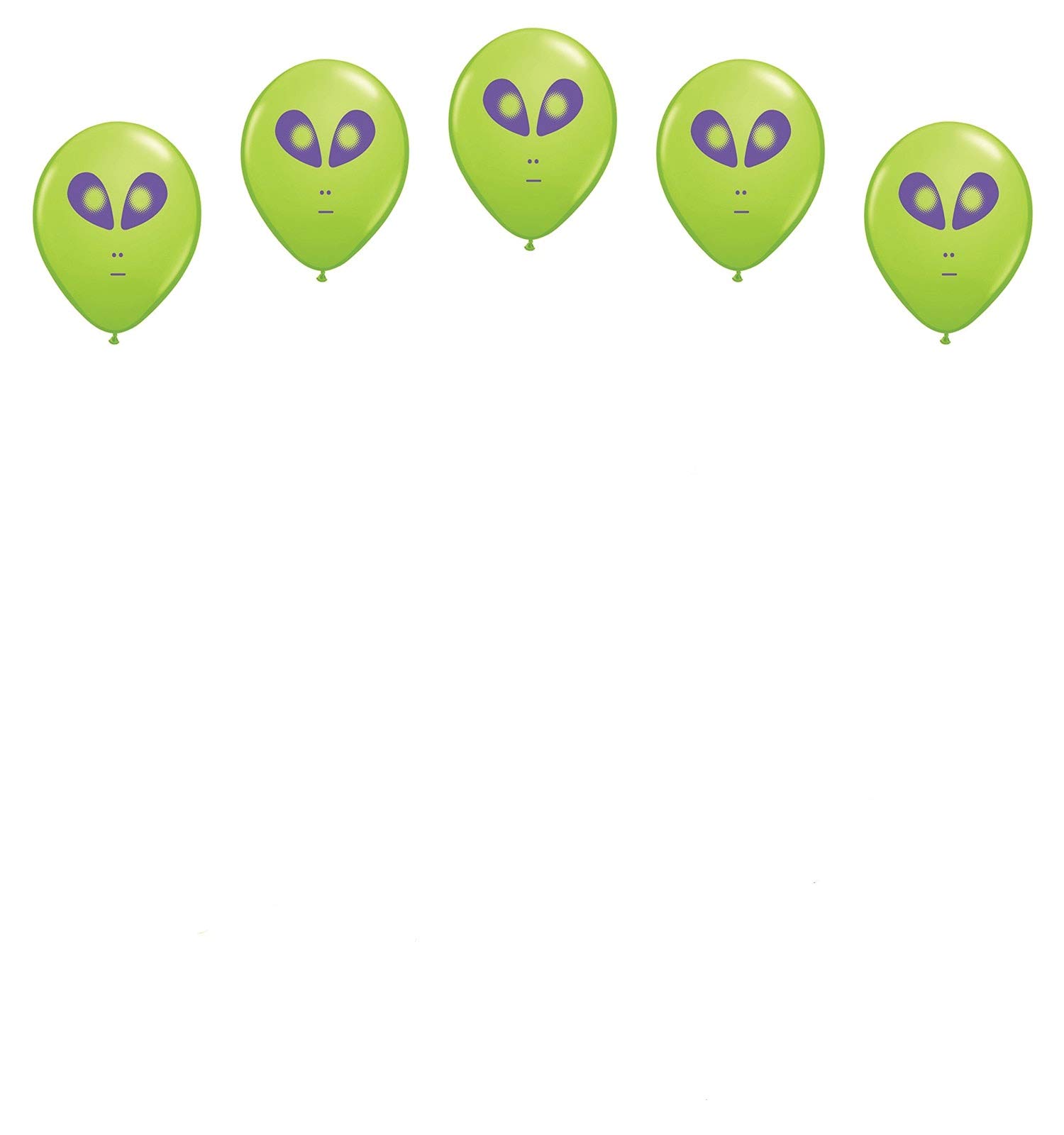 11 Inch Space Alien Print Lime Green Latex Balloons 25 Count