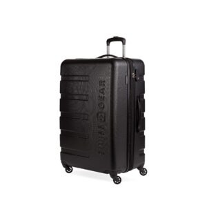 swissgear 7366 hardside expandable luggage with spinner wheels, black, checked-large 27-inch