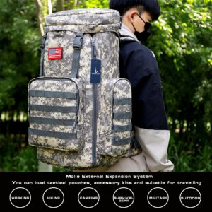 outdoor plus Extra Large Camping Backpack For Men, Military Molle Hiking 2 Daypack 60L70L85L Waterproof Backpacking Rucksack