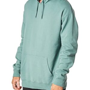 Hanes Mens Originals Fleece Hoodie, Garment Dyed Sweatshirt, Unisex Pullover Hooded, Cypress Green, Large US