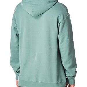 Hanes Mens Originals Fleece Hoodie, Garment Dyed Sweatshirt, Unisex Pullover Hooded, Cypress Green, Large US