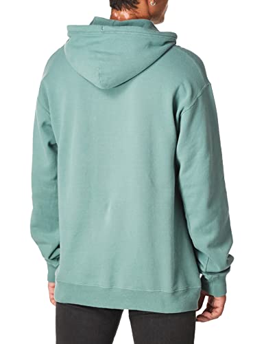 Hanes Mens Originals Fleece Hoodie, Garment Dyed Sweatshirt, Unisex Pullover Hooded, Cypress Green, Large US