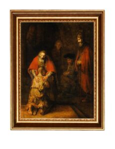 eliteart-the return of the prodigal son by rembrandt oil painting reproduction giclee wall art canvas prints-framed size:23 1/4" x29 1/2"