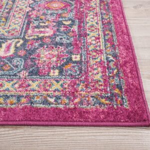 Nourison Passion Fuchsia 9' x 12' Area Rug, Boho, Traditional, Easy Cleaning, Non Shedding, Bed Room, Living Room, Hallway (9x12)