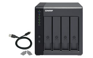 qnap tr-004 4 bay usb type-c direct attached storage (das) with hardware raid (diskless)