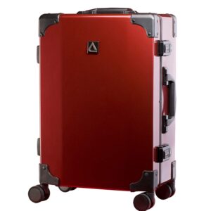 Andiamo Classico Suitcase with Built-in TSA Lock - Zipperless 20 Inch Hardside Carry On Bag- Lightweight (ABS+PC) Luggage With 8-Rolling Spinner Wheels (Red Ruby)