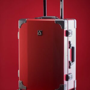 Andiamo Classico Suitcase with Built-in TSA Lock - Zipperless 20 Inch Hardside Carry On Bag- Lightweight (ABS+PC) Luggage With 8-Rolling Spinner Wheels (Red Ruby)