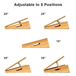 StrongTek Professional Wooden Slant Board, Adjustable Incline Board, and Calf Stretcher, Stretch Board - Extra Side-Handle Design for Portability, Full-Coverage