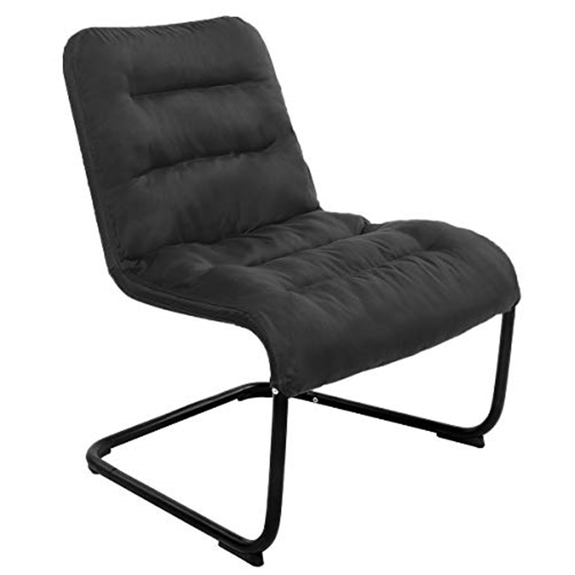 Zenree Upholstered Durable Metal Modern Chair with Soft Cushion, Black - Perfect for Teens, Reading, Home, Living Room, Apartment, College, Dorms, or Accent Chair