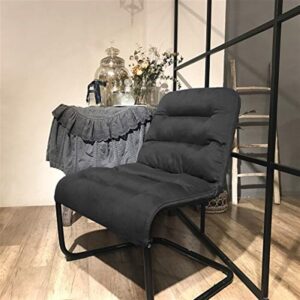 Zenree Upholstered Durable Metal Modern Chair with Soft Cushion, Black - Perfect for Teens, Reading, Home, Living Room, Apartment, College, Dorms, or Accent Chair