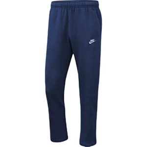 nike men's nsw club pant open hem, midnight navy/midnight navy/white, x-large