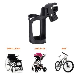 Issyzone 2 Pack Wheelchair Cup Holder, Walker Rollator Cup Holder, Stroller Cup Holder, 360° Adjustable Bike Water Bottle Drink Holder with Anti-Slip Pad, Ideal Gift