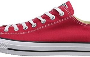 Converse Low TOP RED Chuck Taylor Sneakers, Red, 11 Women/9 Men