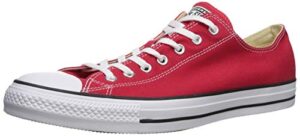 converse low top red chuck taylor sneakers, red, 11 women/9 men