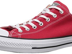 Converse Low TOP RED Chuck Taylor Sneakers, Red, 11 Women/9 Men