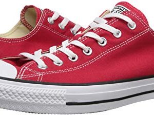 Converse Low TOP RED Chuck Taylor Sneakers, Red, 11 Women/9 Men