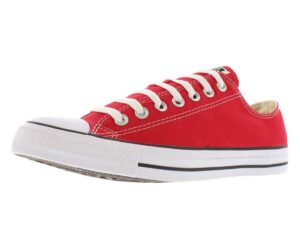 converse low top red chuck taylor sneakers, red, 11 women/9 men