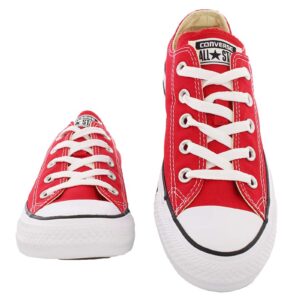 Converse Low TOP RED Chuck Taylor Sneakers, Red, 11 Women/9 Men