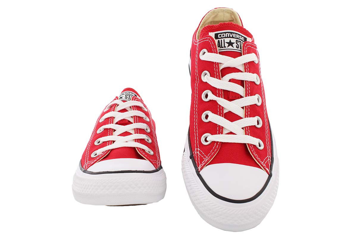 Converse Low TOP RED Chuck Taylor Sneakers, Red, 11 Women/9 Men