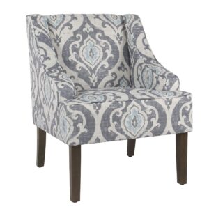 homepop velvet swoop arm accent chair, suri blue