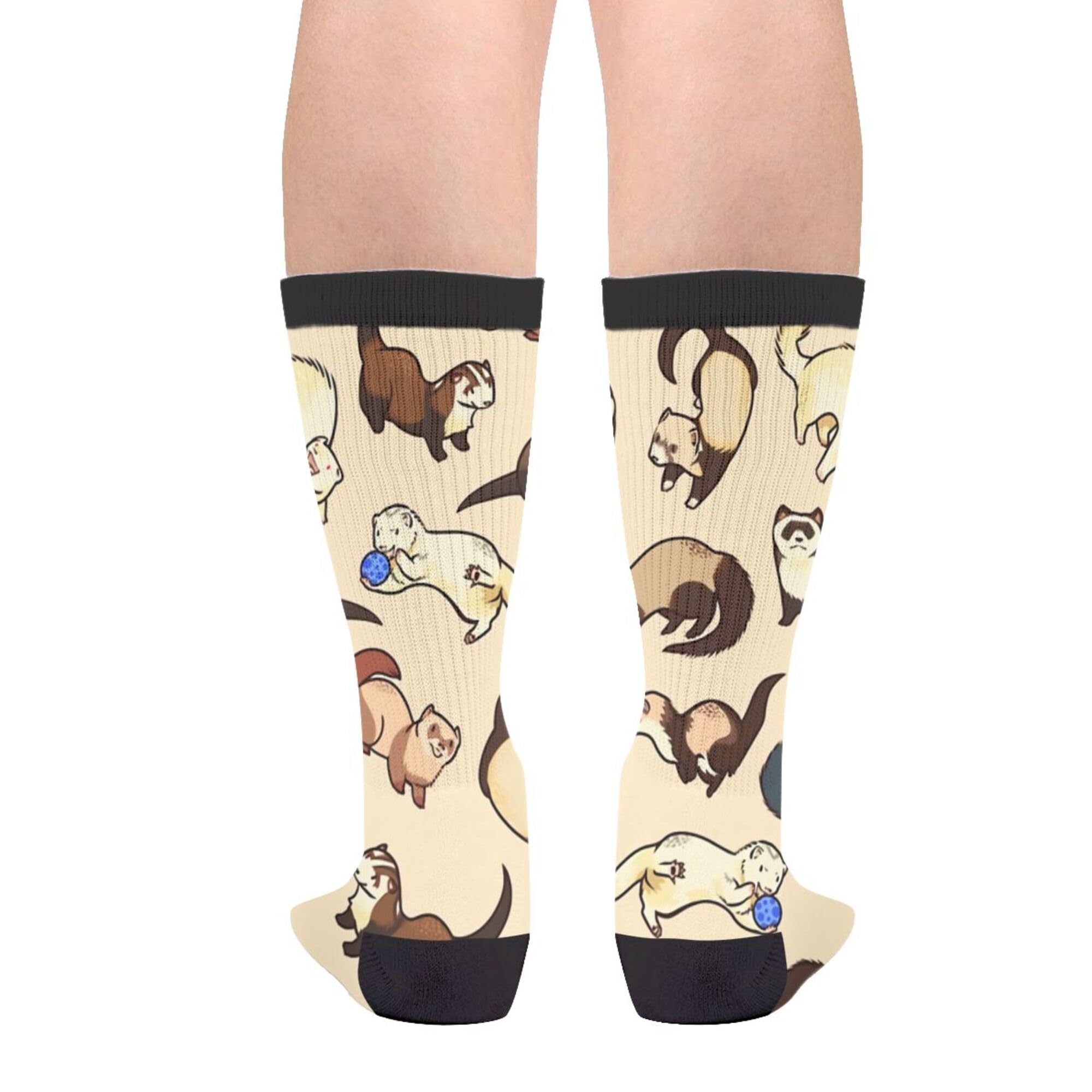 Adorable Ferret Unisex Casual Sports Socks Knee High Athletic Long Tube Stockings