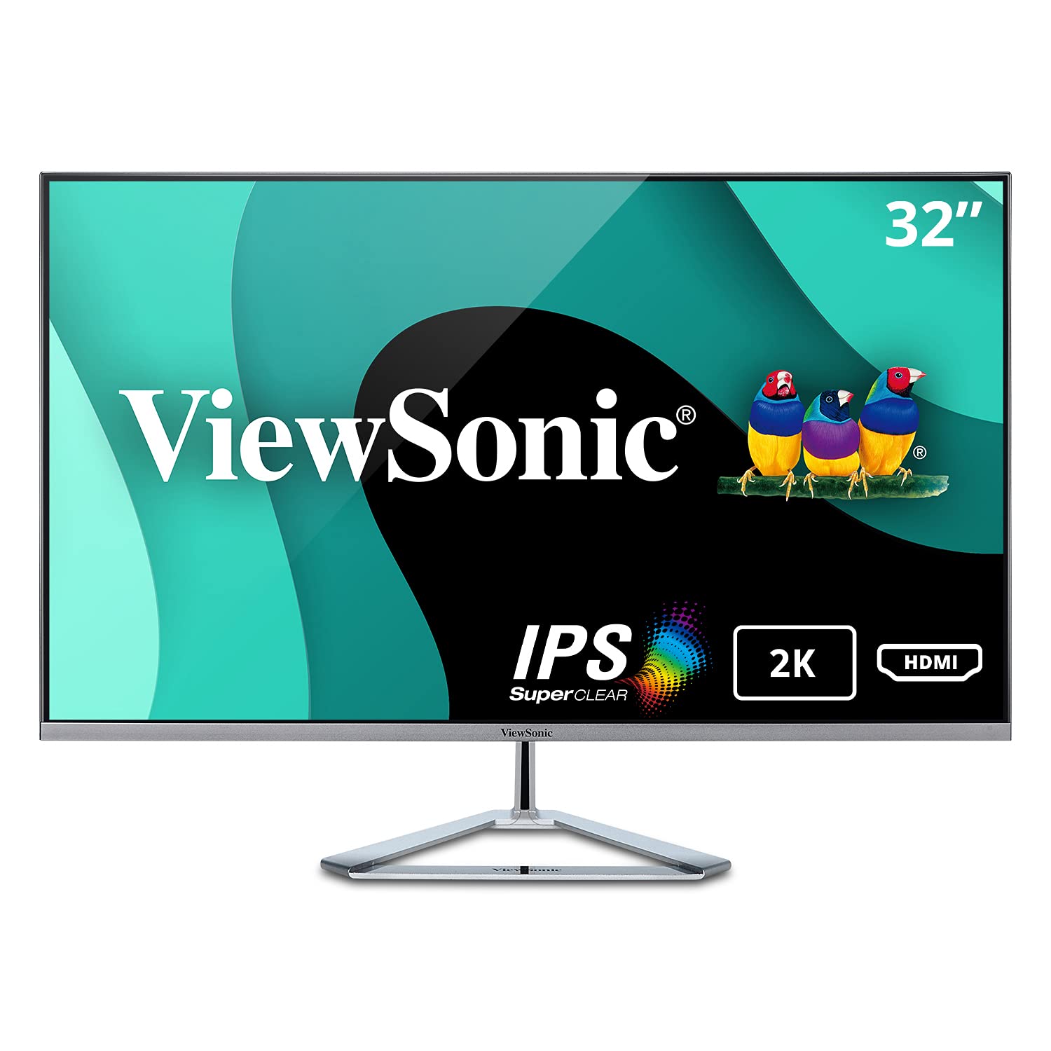 ViewSonic VX3276-2K-MHD 32 Inch Frameless Widescreen IPS 1440p Monitor with HDMI DisplayPort and Mini DisplayPort (Renewed)