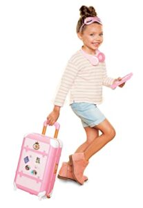 disney princess travel suitcase play set for girls with luggage tag by disney princess style collection, 14 pretend play accessories pieces including travel passport! for ages 3+