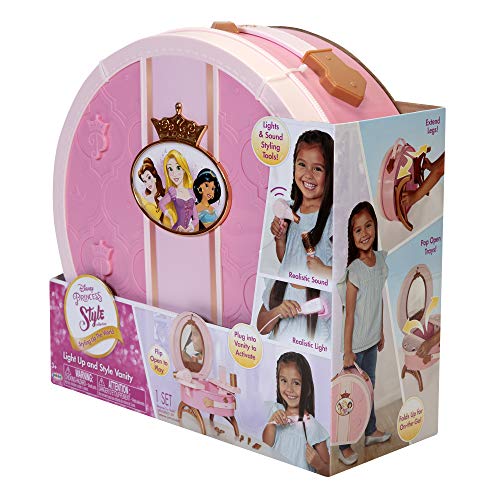 Disney Princess Vanity Style Collection Light Up and Style Vanity - Lights & Realistic Sound Styling Tools