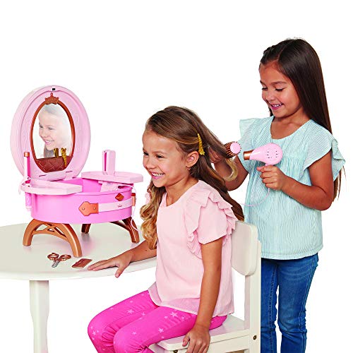 Disney Princess Vanity Style Collection Light Up and Style Vanity - Lights & Realistic Sound Styling Tools