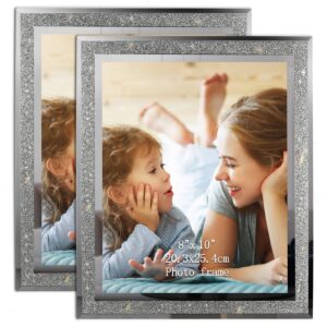 calenzana 8x10 picture frame sparkle glass photo frames for tabletop, 8 x 10 inch, 2 pack