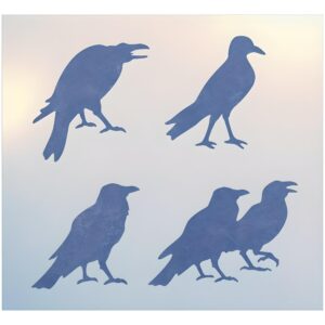 crow flock 2 stencil - 4 images primitive bird stencil raven template reusable laser cut mylar template for painting home decor diy crafts - the artful stencil