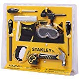 red toolbox kid's stanley jr. 10-piece tool set with tool belt: ideal for ages 5 and up, encourages young builders creative construction play