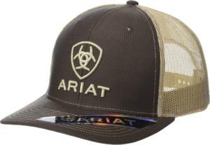 ariat shield richardson 112 snapback cap brown/tan one size