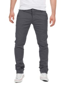 yazubi gray chino trousers men fabric trousers business casual dustin, gray (magnet 4r193901), w33/l34