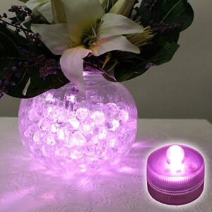 KITOSUN Submersible LED Lights cr2032 Battery Powered Underwater Waterproof LED Tea Light Candles for Events Wedding Centerpieces Vase Floral Xmas Holidays Home Decor Lighting(Pack of 12) (Pink)