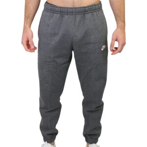 nike men's club open-hemmed pants charcoal | white xl