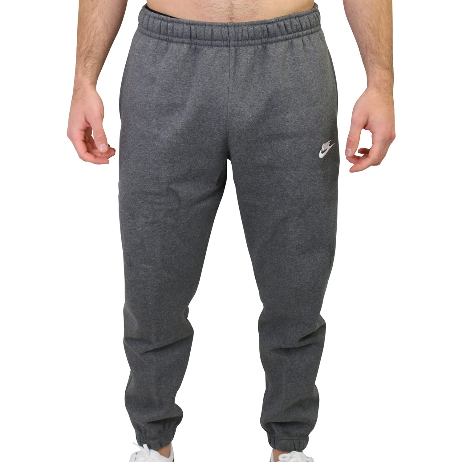 Nike Men's Club Open-Hemmed Pants Charcoal | White XL