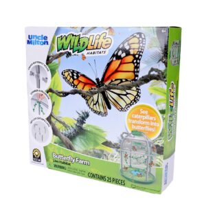 Uncle Milton Butterfly Farm Live Habitat - Observe Caterpillars Transform Into Butterflies, STEM Toy, Great Gifts for Boys & Girls Ages 6+