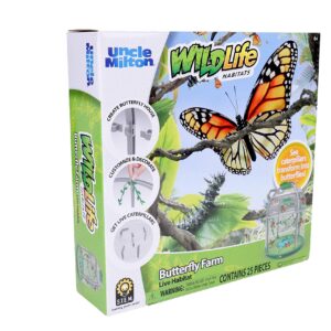 Uncle Milton Butterfly Farm Live Habitat - Observe Caterpillars Transform Into Butterflies, STEM Toy, Great Gifts for Boys & Girls Ages 6+