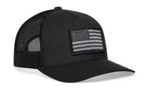 haka american flag hat, usa trucker hat for men & women, adjustable baseball cap, mesh snapback, durable outdoor black hat