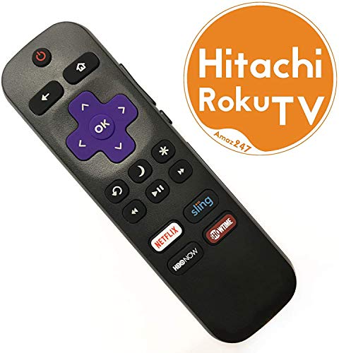 Hitachi Roku TV Remote w/Volume Control & TV Power Button for All Hitachi Roku Built-in TV. NO Pairing! NOT for ROKU Stick and ROKU Player.