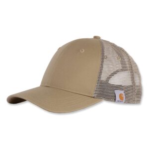 carhartt men's rugged professional™ series canvas mesh-back cap,dark khaki,one size