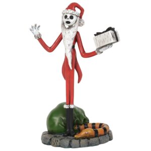 department 56 disney the nightmare village accessories jack skellington steals christmas figurine, 3.9 inch, multicolor